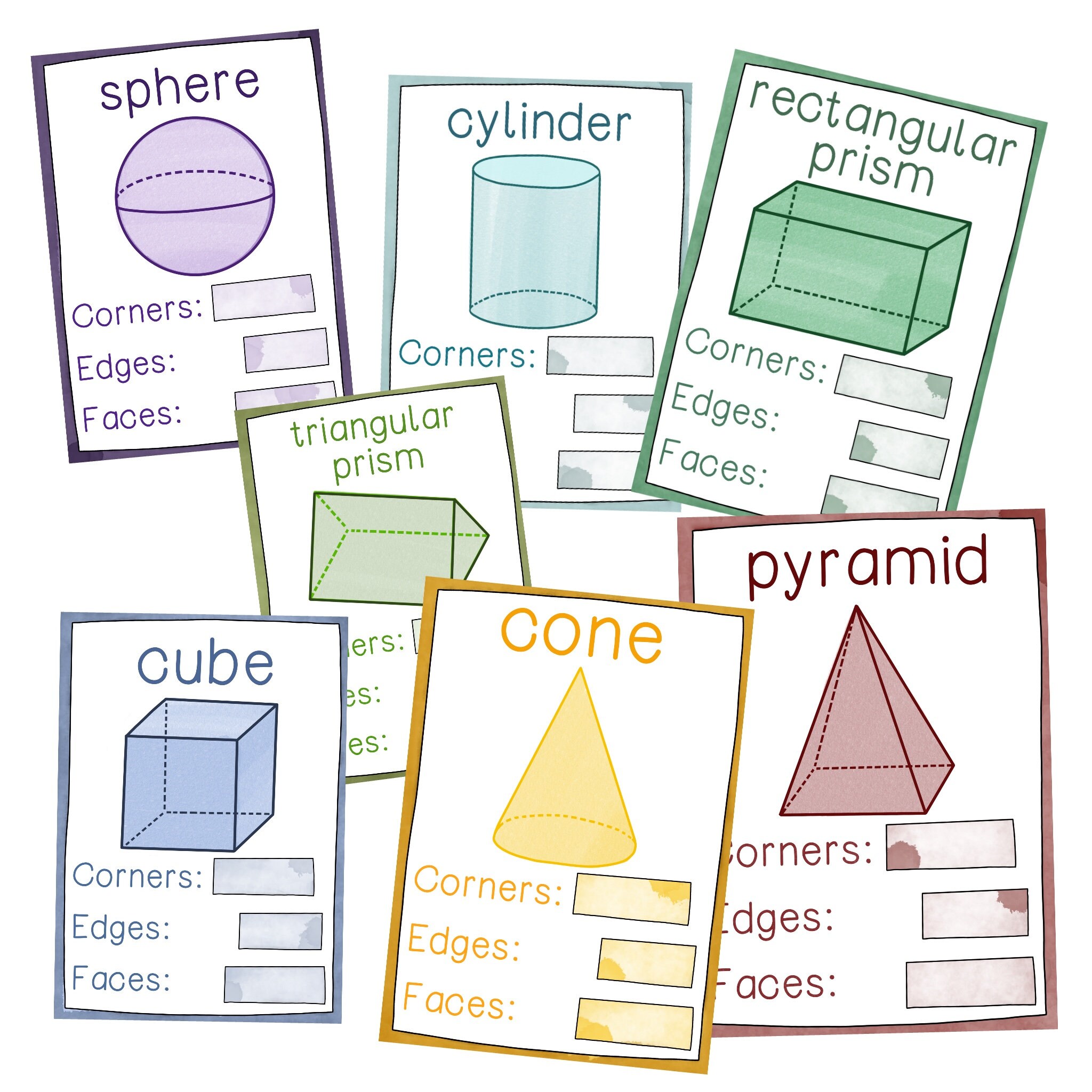 3D Shapes Posters & Worksheets Classroom Decor Shape Recognition Math ...