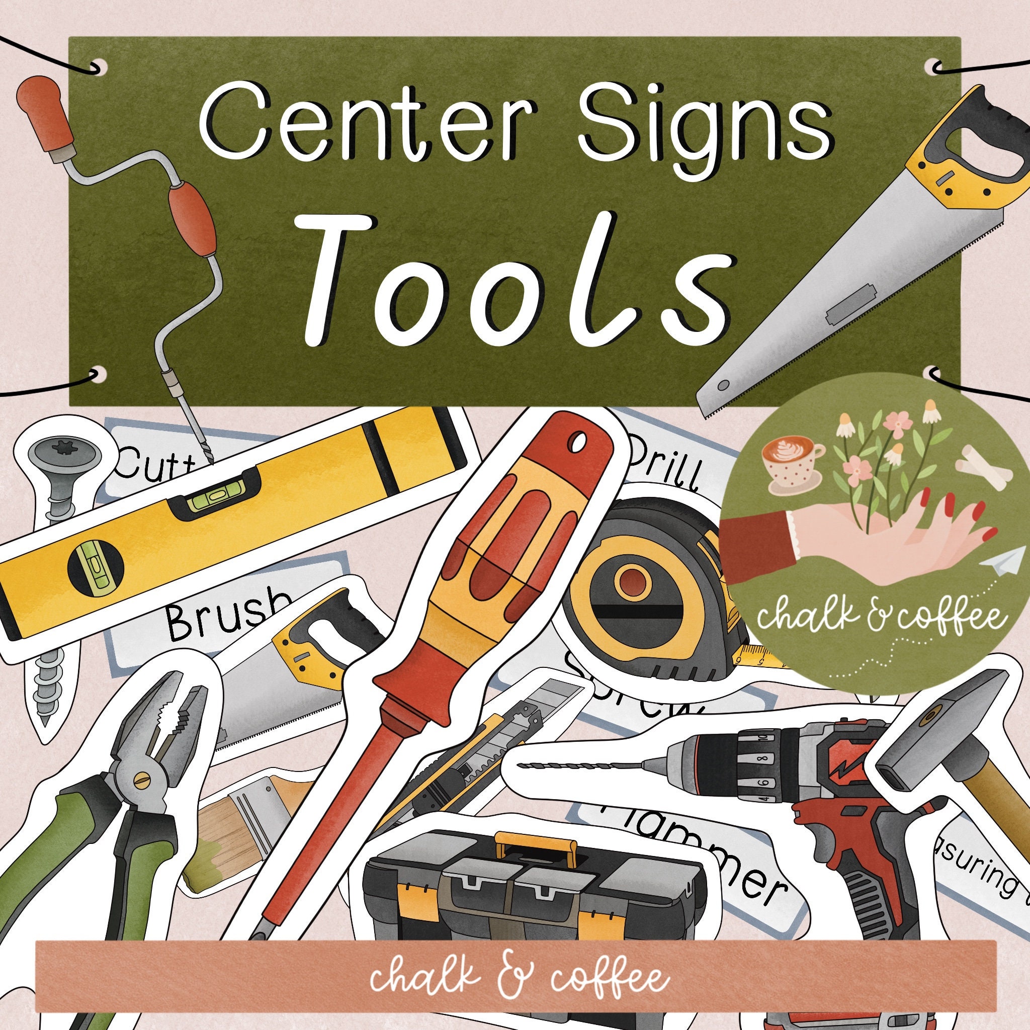 Tools & Construction Center Signs - Tools Simple Machines Picture Cards ...
