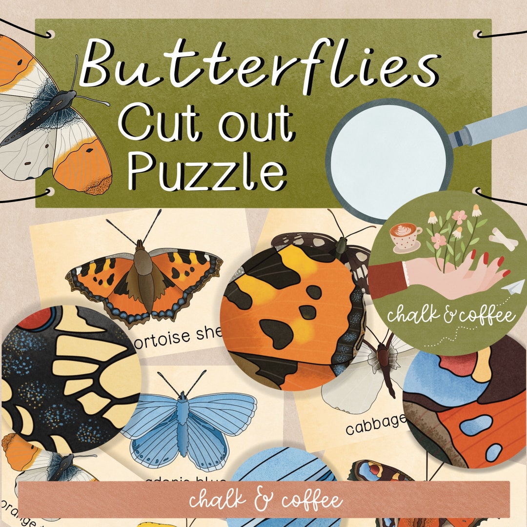 Butterfly Puzzle Game Cut Out Puzzle Match the Butterfly Science ...