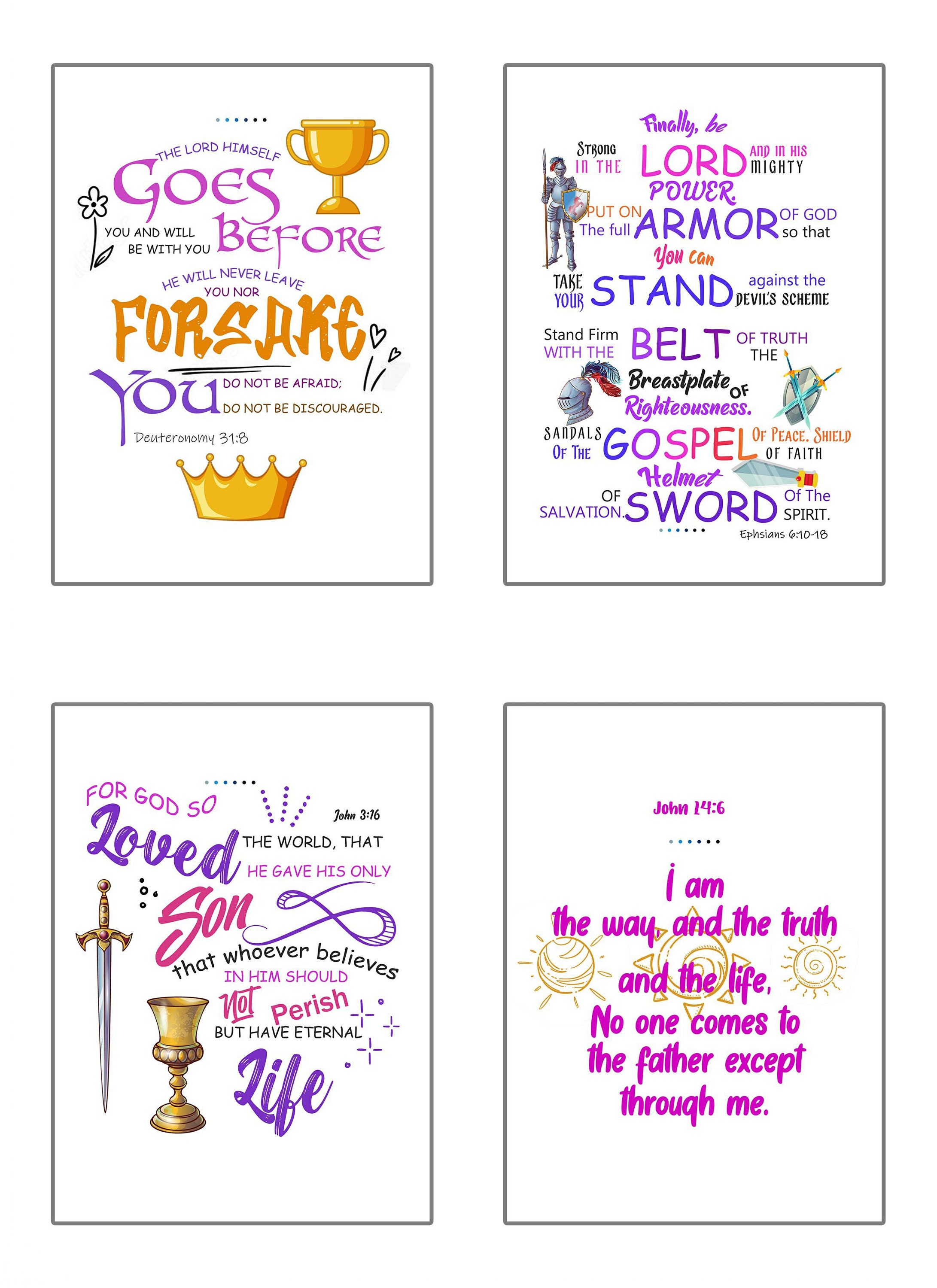 Printable Bible Verse for Kids (4 per Page) - Etsy