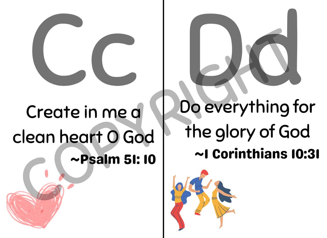 ABC Memory Verse Printable - Etsy