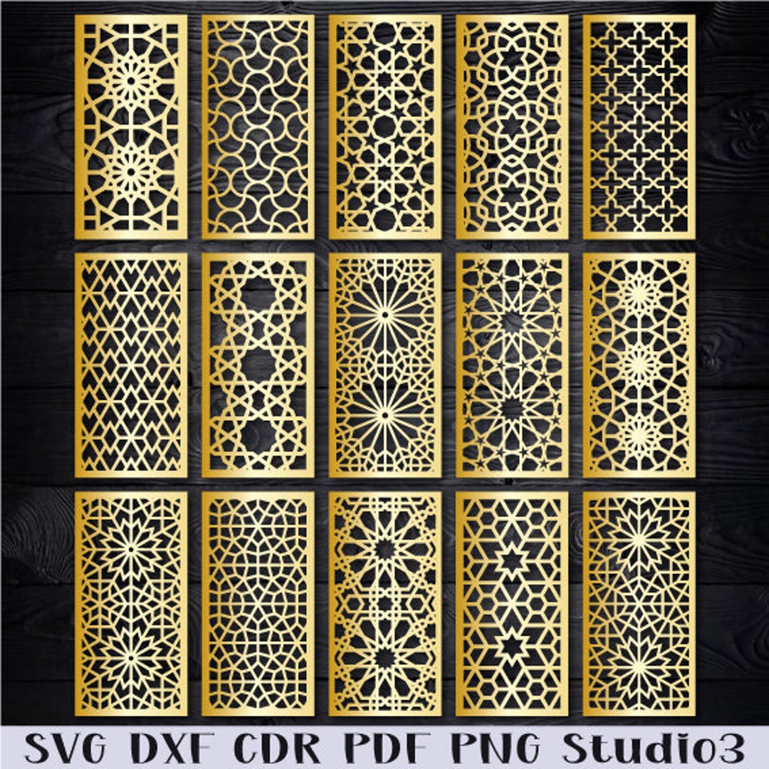 15 Arabic Laser Cut Panels, Islamic Geometric Patterns, Window Grills ...