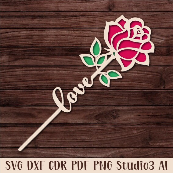 Mom Rose SVG Laser Cut, Layered Roses Glowforge, Mother's Day Wood Rose ...