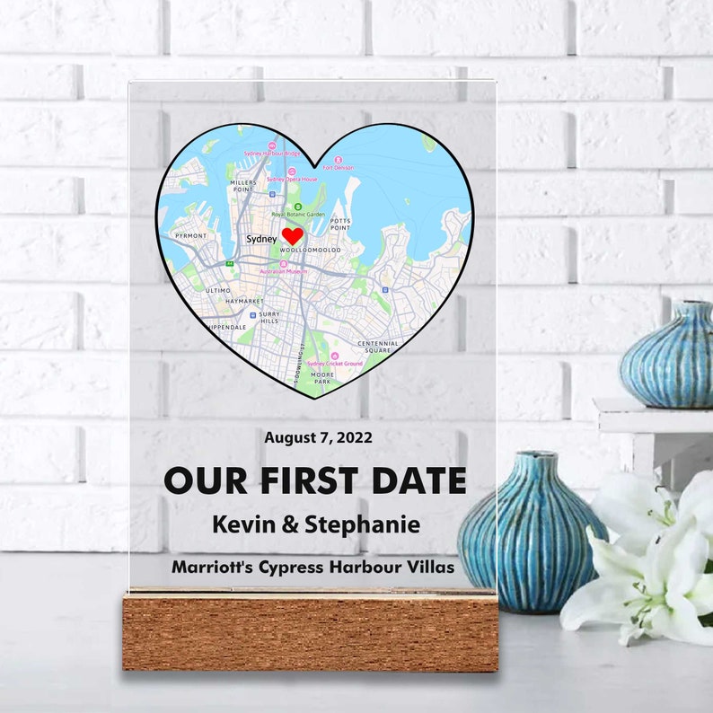 First Date Map, Where We Met Map, Map Our First Date Personalized ...