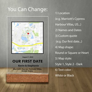 First Date Map, Where We Met Map, Map Our First Date Personalized ...