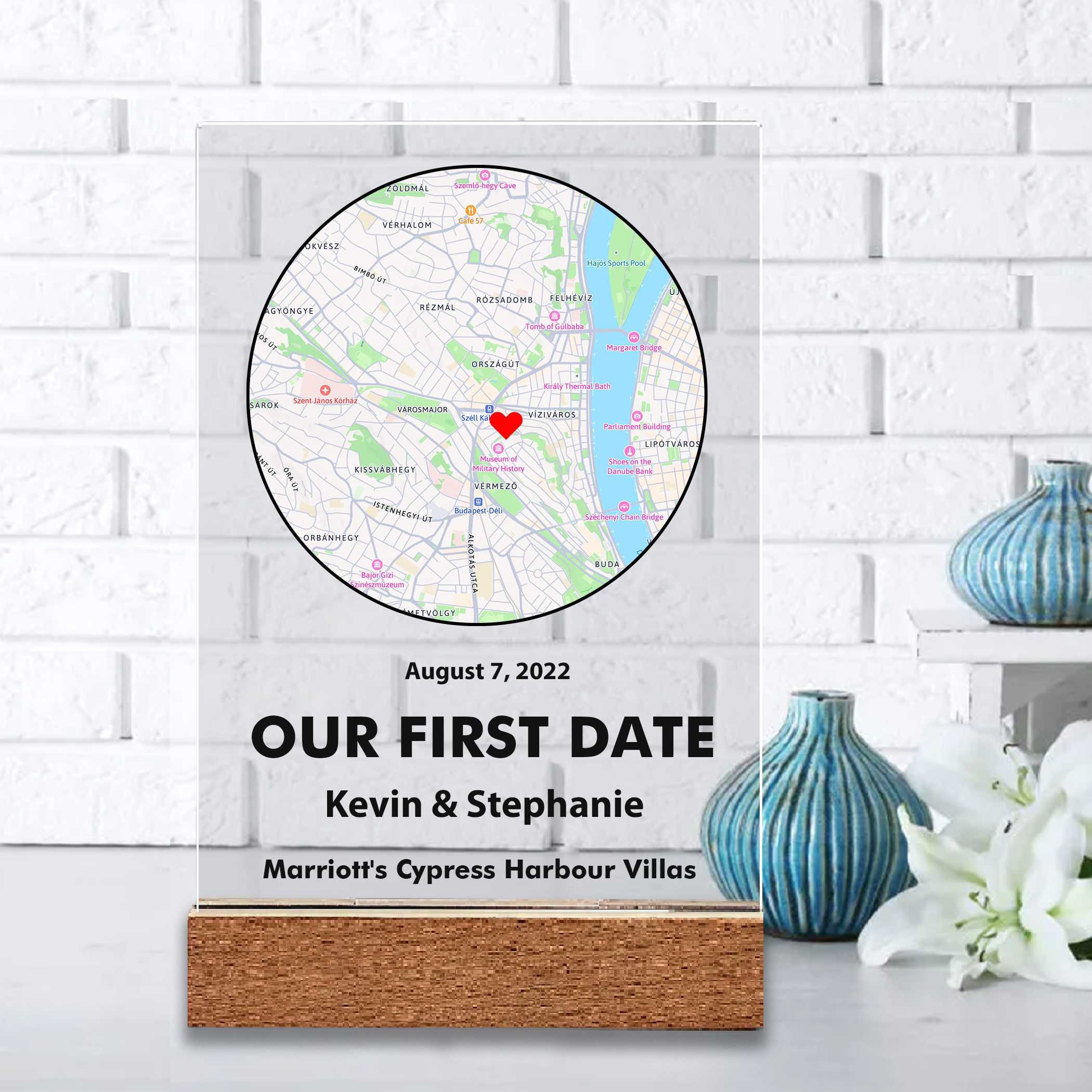 First Date Map, Where We Met Map, Map Our First Date Personalized ...
