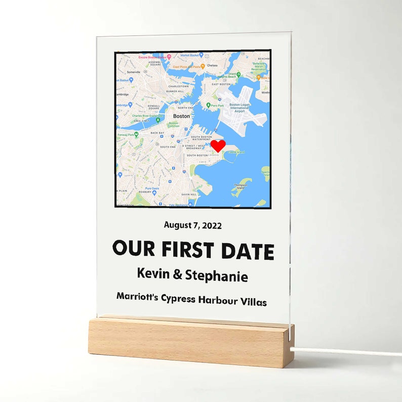 First Date Map, Where We Met Map, Map Our First Date Personalized ...
