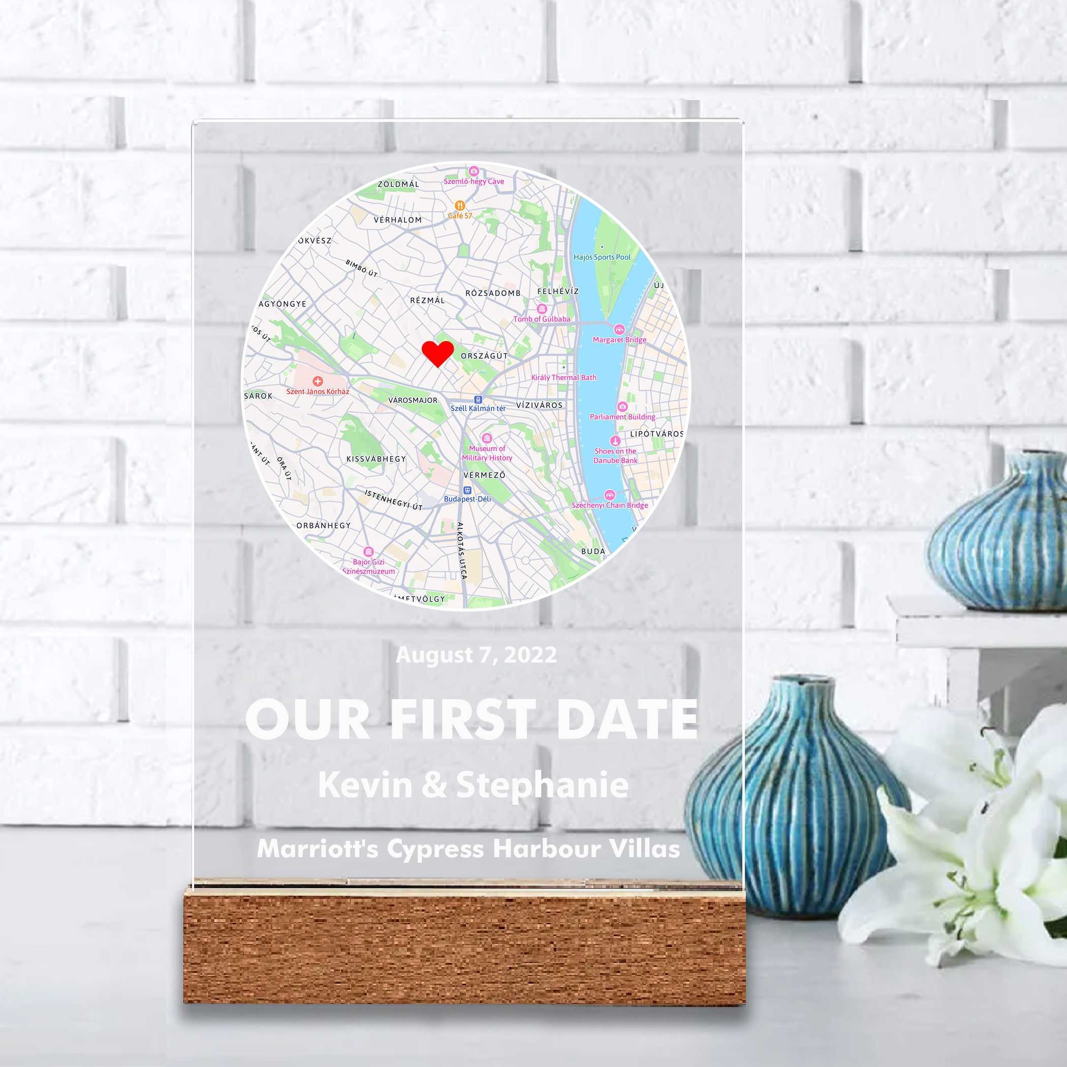 First Date Map, Where We Met Map, Map Our First Date Personalized ...