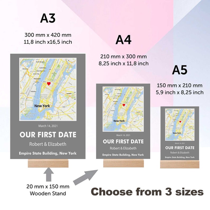 First Date Map, Where We Met Map, Map Our First Date Personalized ...