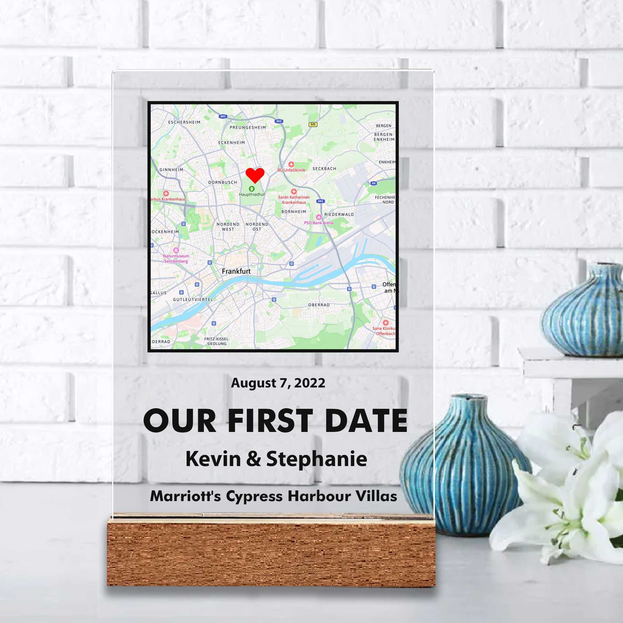 Where We Met Map, Custom First Date Map, Where It All Began Acrylic ...