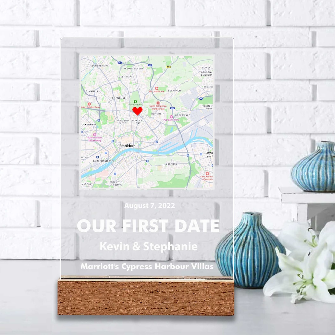 Where We Met Map, Custom First Date Map, Where It All Began Acrylic ...