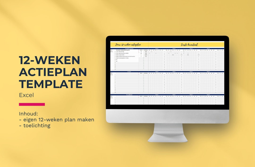 12-week Action Plan Template - Etsy UK