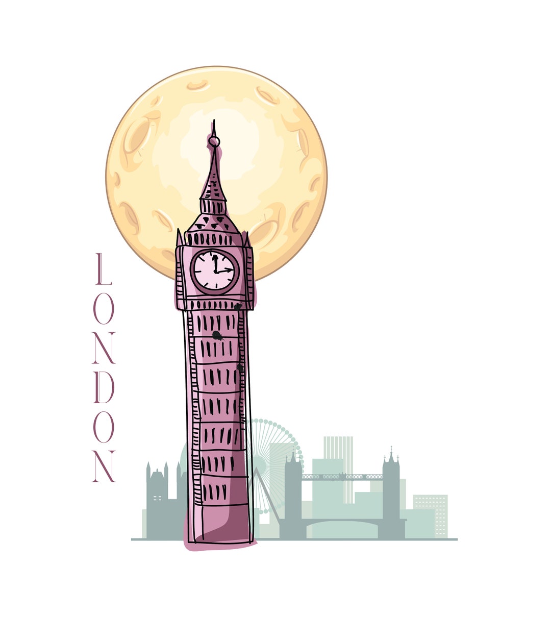 London T-shirt Design SVG Vector Images Svg Png Jpg - Etsy
