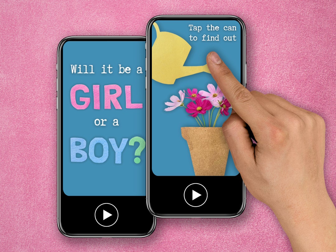 INTERACTIVE Gender Reveal Girl, Animated Video, Social Media Post ...