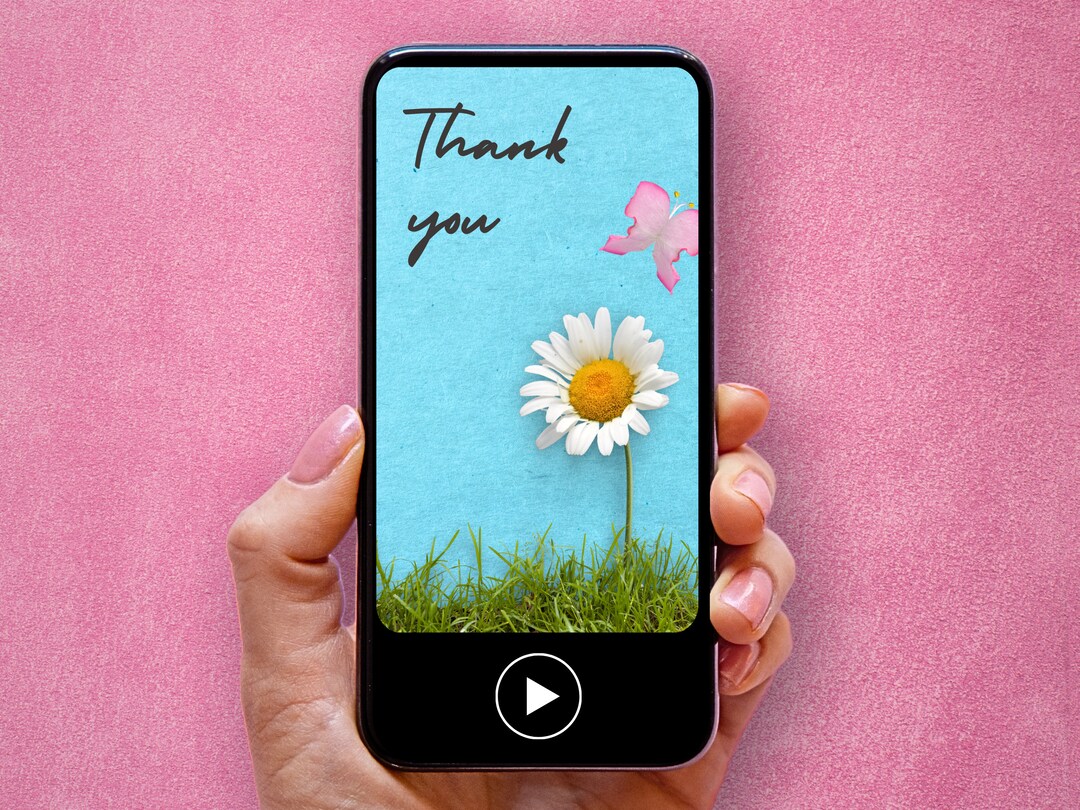 Thank You Card, INSTANT Digital Download, Animated Video, Mobile E-card ...