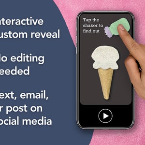 INTERACTIVE Gender Reveal Girl, Animated Video, Social Media Post, Felt ...