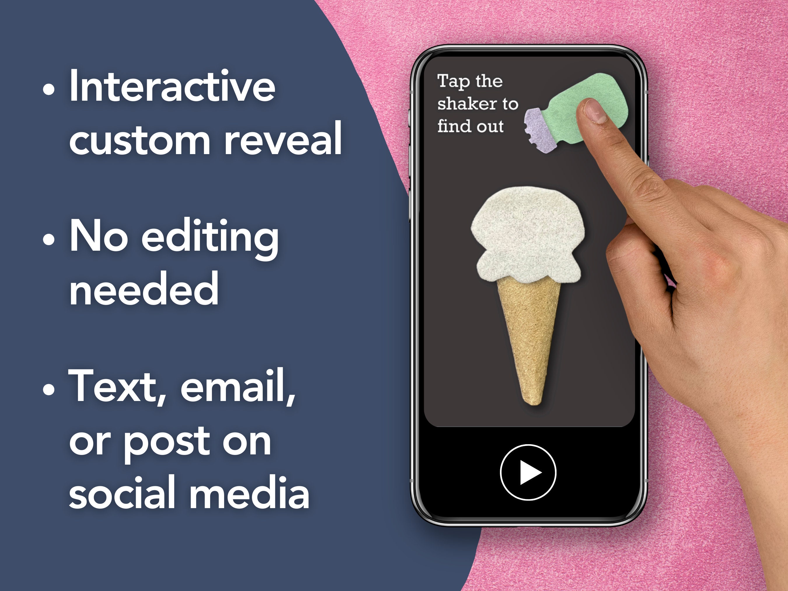 INTERACTIVE Gender Reveal Boy, Animated Video, Social Media Post, Felt ...