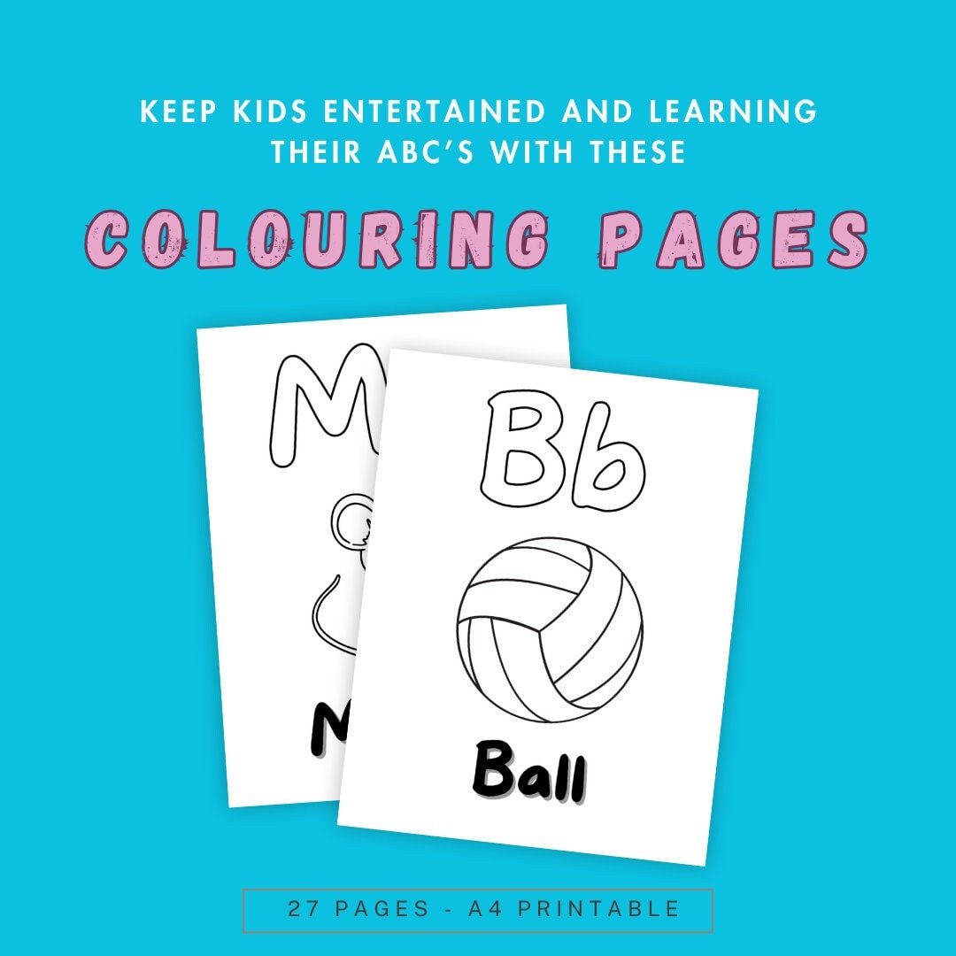 Children's ABC Colouring Book Printable Kids Colouring Learning Abc's ...