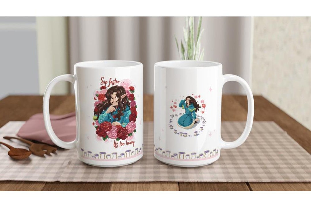 Beautiful Elf Senshi Dungeon Meshi Anime Mug | White Ceramic Nerd Mug ...
