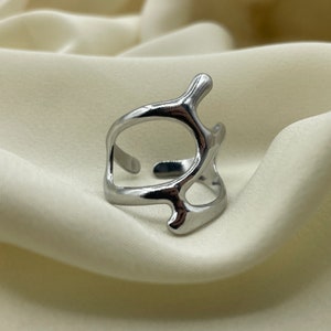 Y2K Liquid Metal Ring Set Abstract Geometric Rings for Women Irregular ...