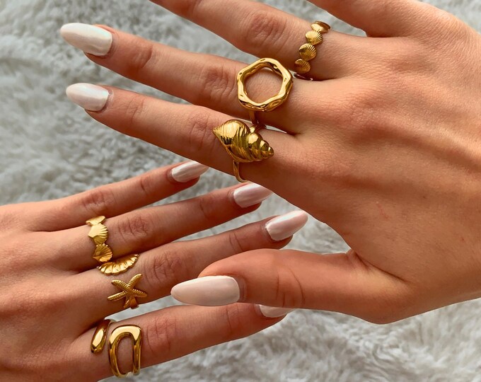 Bold Dome Gold Ring, Gold Ring, Everyday Ring, Bold Ring, Chunky Gold ...