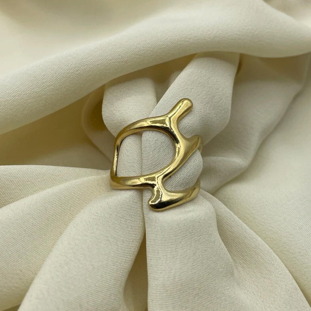 Y2K Liquid Metal Ring Set • Abstract Geometric Rings for Women ...