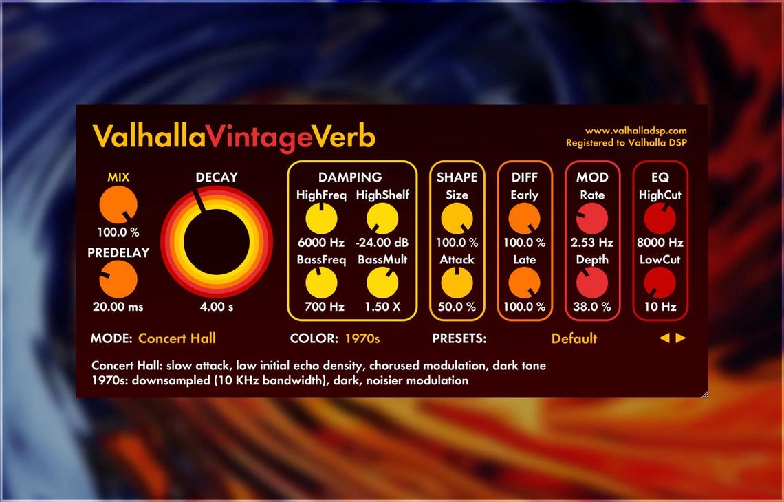 Valhalla Vintageverb Presets vol. 1 - Etsy