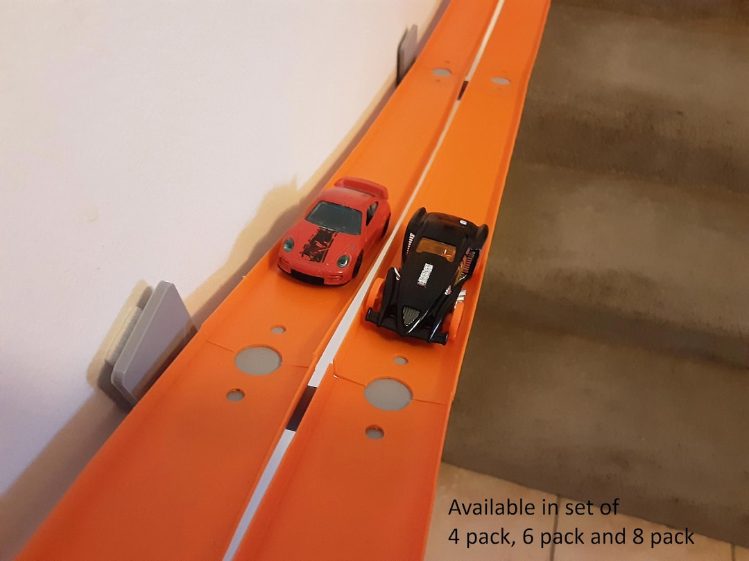 6 Pack, Removeable Double Racetrack Wall Mounts. Compatible With Hot ...