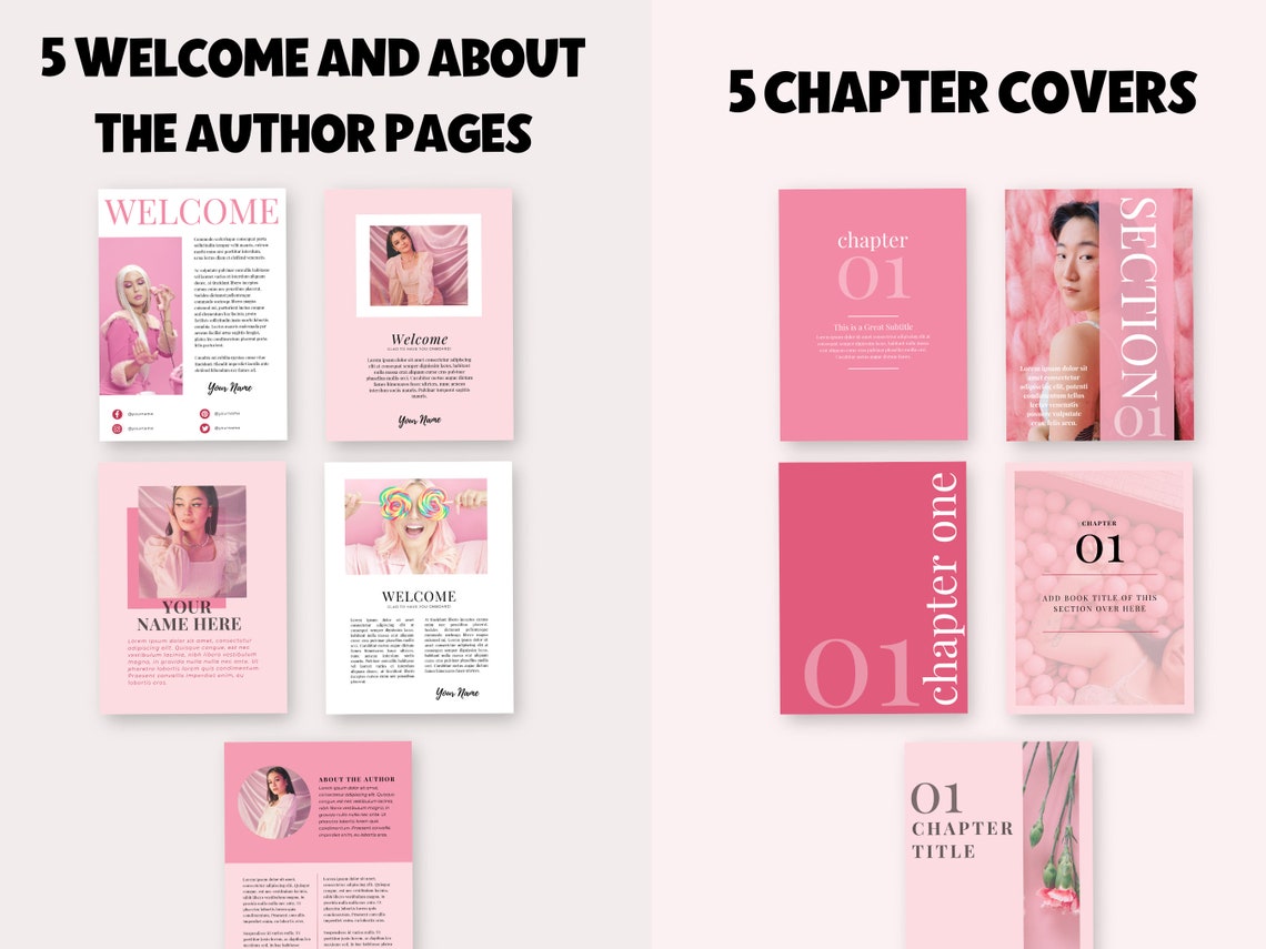 PLR Ebook Template Pink Theme, PLR Canva Template, PLR Ebook, Plr Digital Product, Commercial ...