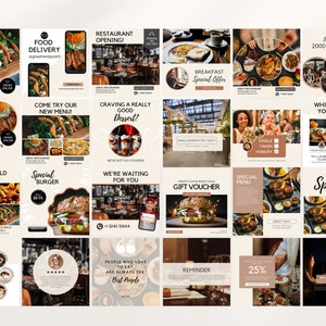 Food Service Instagram Post Templates | 50 Foodie Social Media Graphics ...