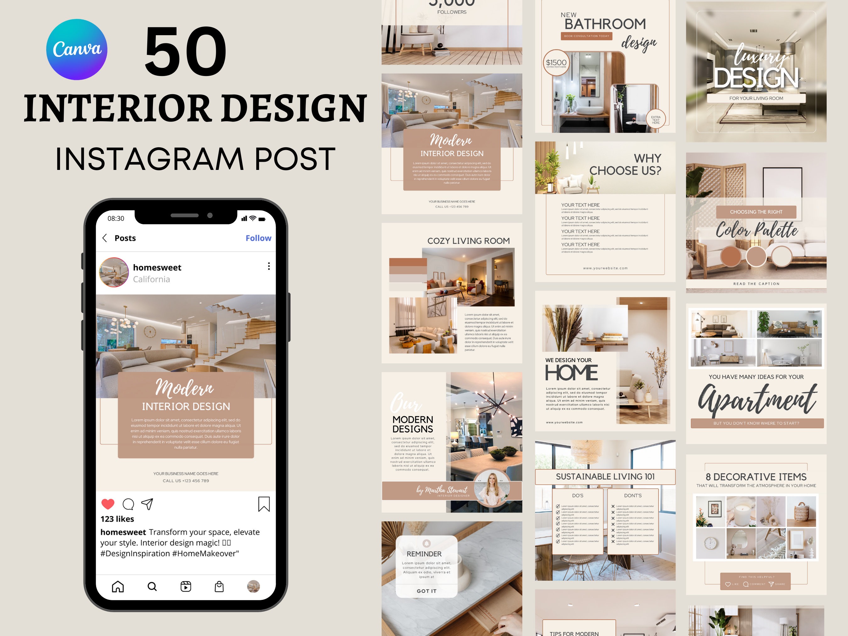 Interior Design Instagram Post | Interior Designer IG Post Social Media ...