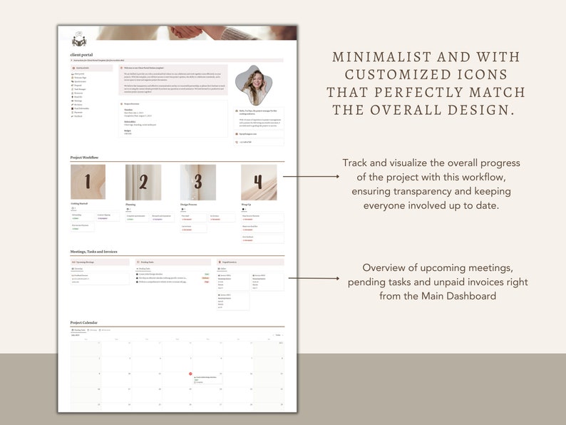 Client Portal Notion Template, Project Management Dashboard (PLR) - Etsy UK