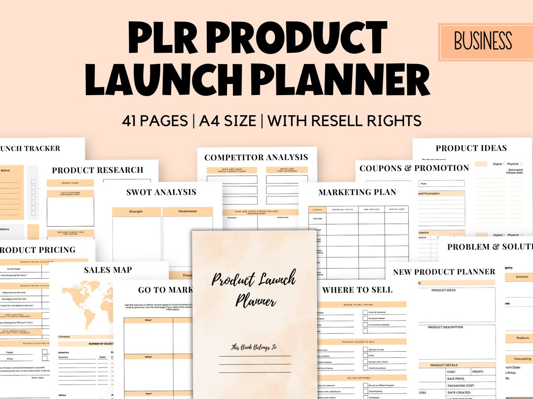PLR Product Launch Planner, Commercial Use Business Planner, Product ...