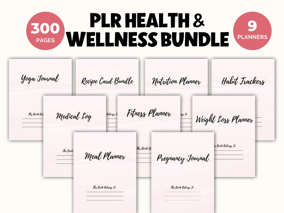 PLR Health and Wellness Bundle, PLR Nutrition Planners, Commercial Use Health Planner, PLR Canva ...