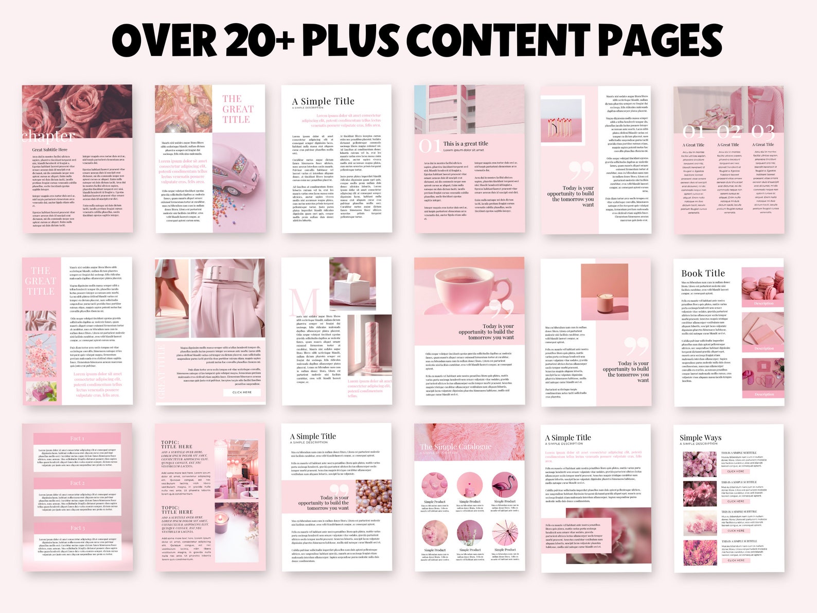 PLR Ebook Template Pink Theme, PLR Canva Template, PLR Ebook, Plr Digital Product, Commercial ...