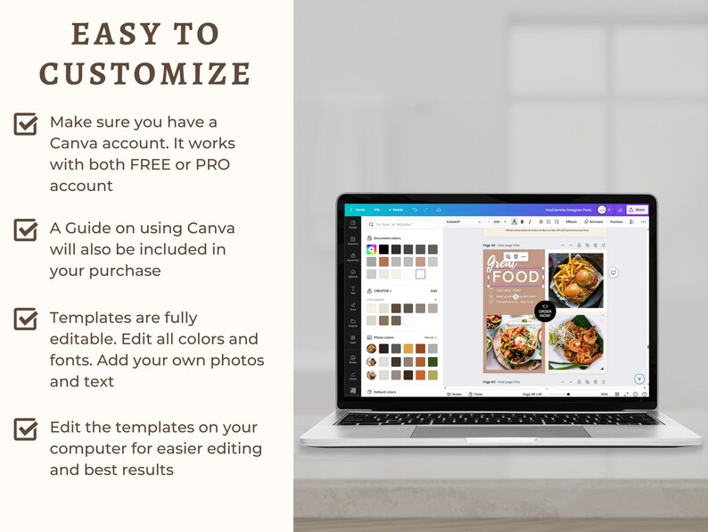 Food Service Instagram Post Templates | 50 Foodie Social Media Graphics ...