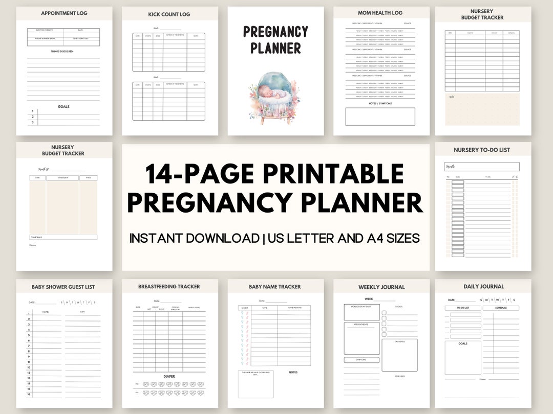 Printable Pregnancy Planner, Baby Planning Organizer Maternity Planner ...