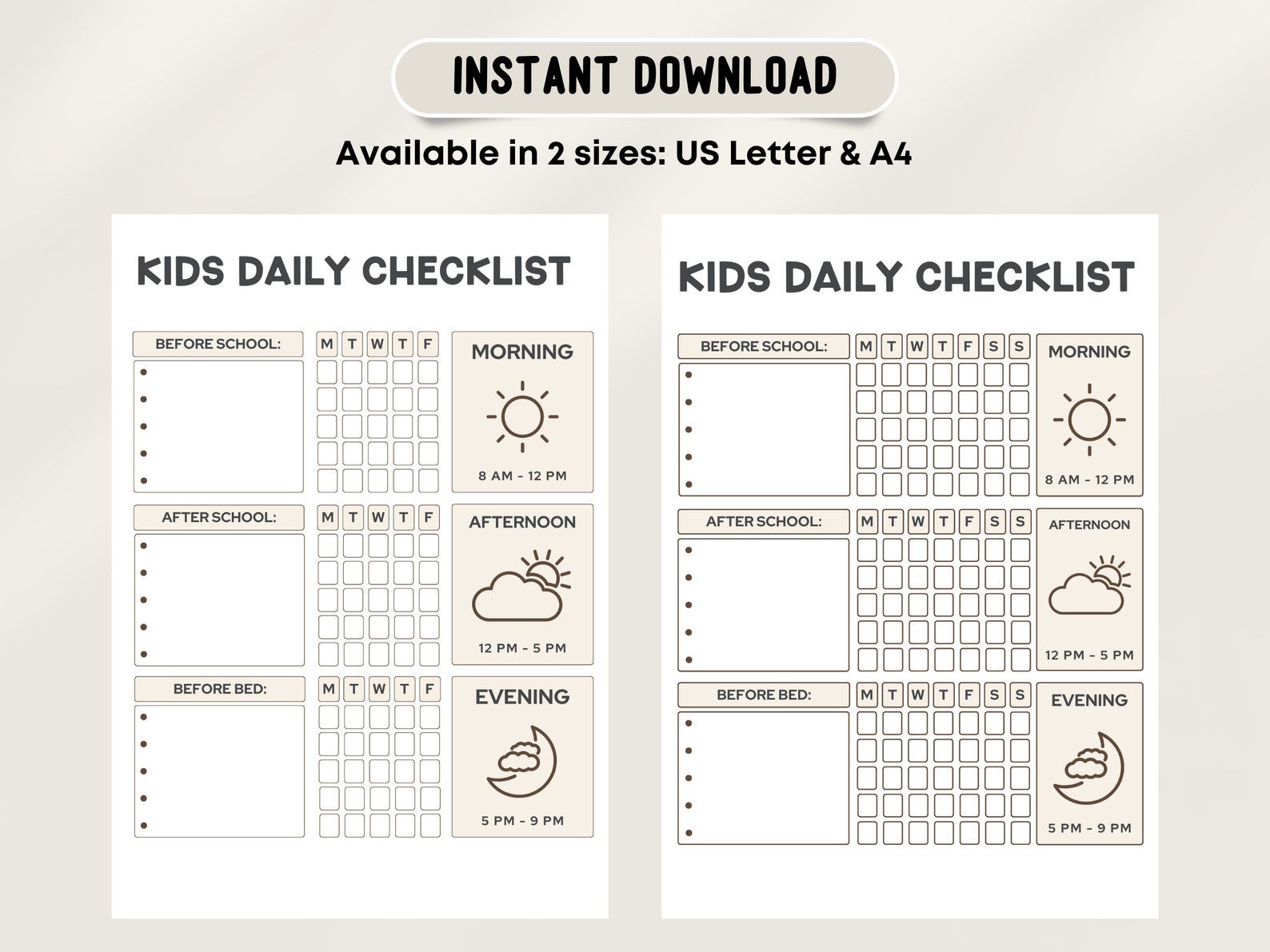 Children Schedule Organizer Kids Printable, Printable Kids Daily ...
