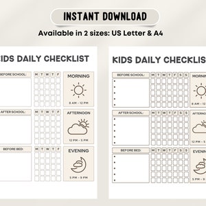 Children Schedule Organizer Kids Printable, Printable Kids Daily ...