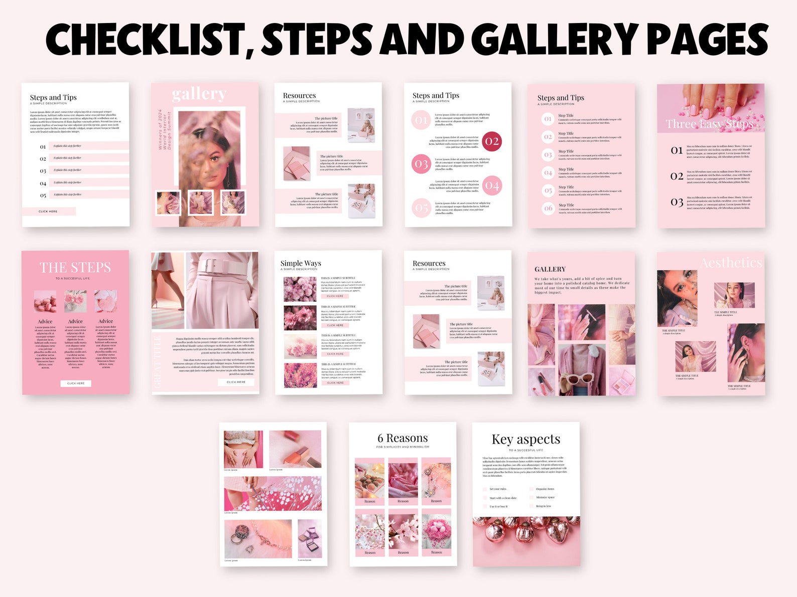 PLR Ebook Template Pink Theme, PLR Canva Template, PLR Ebook, Plr Digital Product, Commercial ...