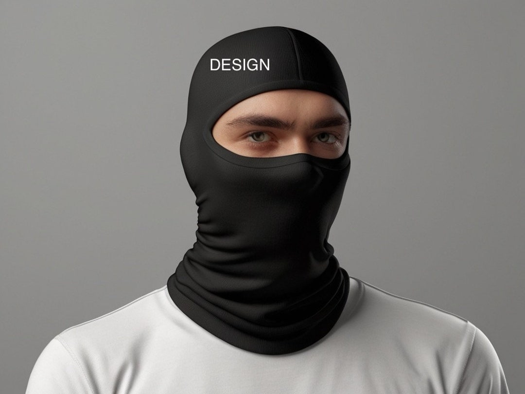 Black Balaclava Ski Mask Mockup Streetwear - Etsy