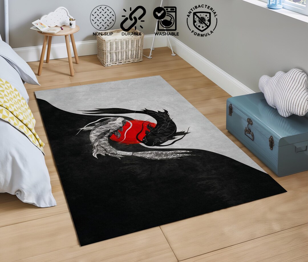 Amazing Yin Yang, Custom Yin Yang,yin Yang Decor Rug, Meditation Rug ...