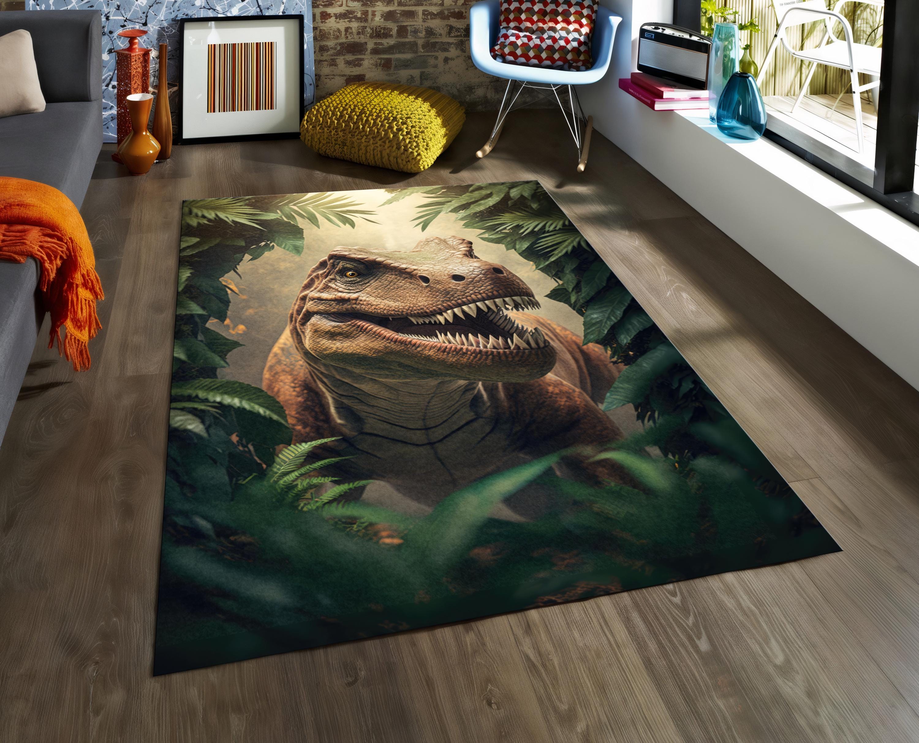 Dino Rug,art Deco Dinosaur Rug, Dinosaur Nursery Decor, Kid's Room Rug ...