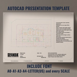 Autocad Template, Autocad Presentation Template, Include Instgram ...