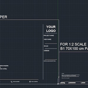 Autocad Template, Autocad Presentation Template, Include Instgram ...