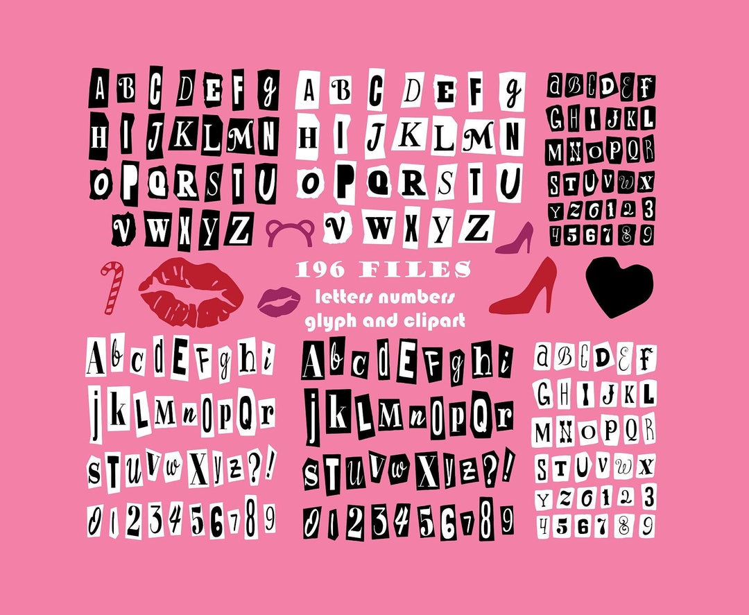 Burn Book Alphabet, Burn Book Letters, Burn Book Numbers, Cricut Cut ...