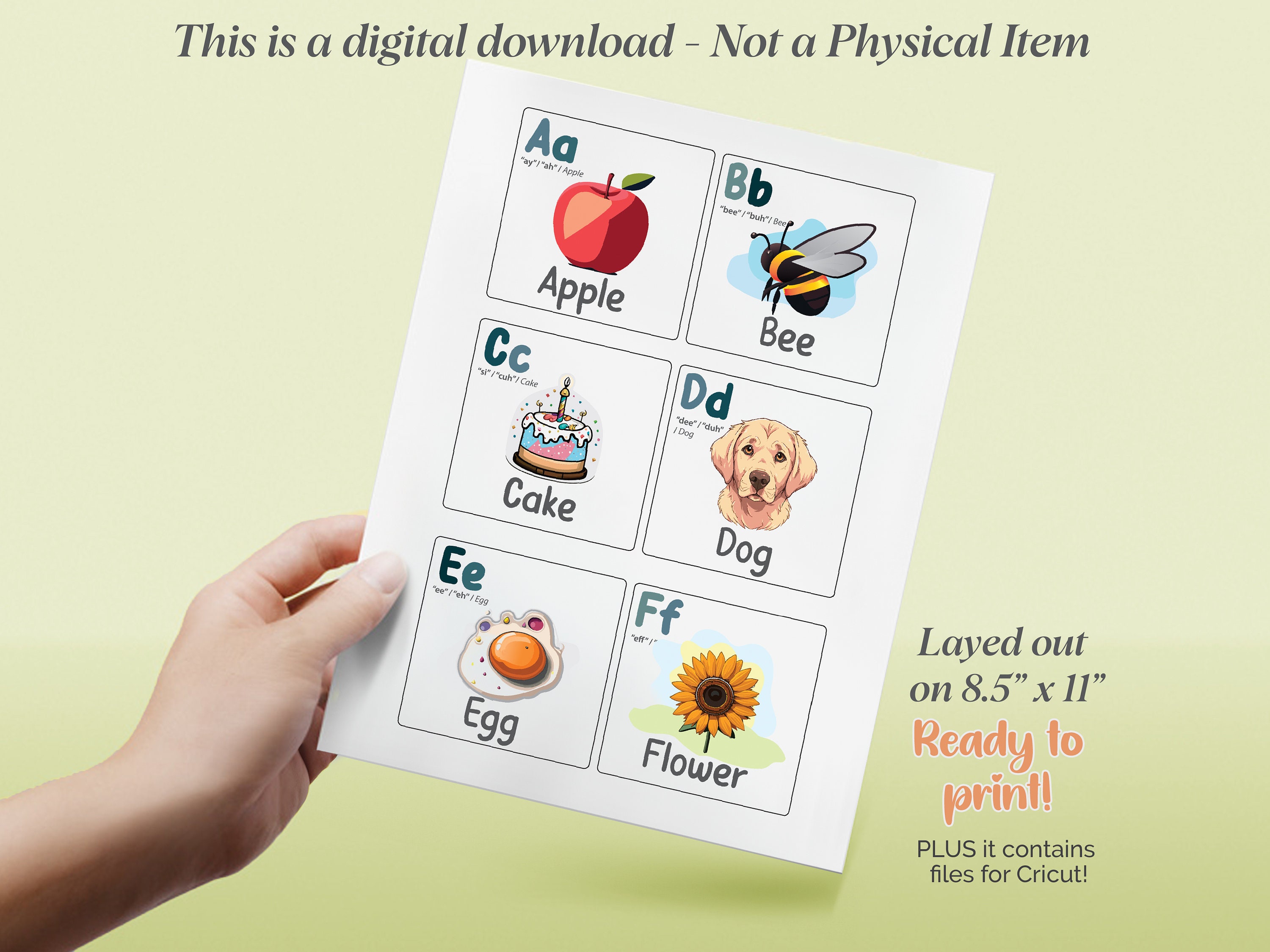 Alphabet Flashcards, Green Alphabet Poster, Montessori Materials, ABC ...