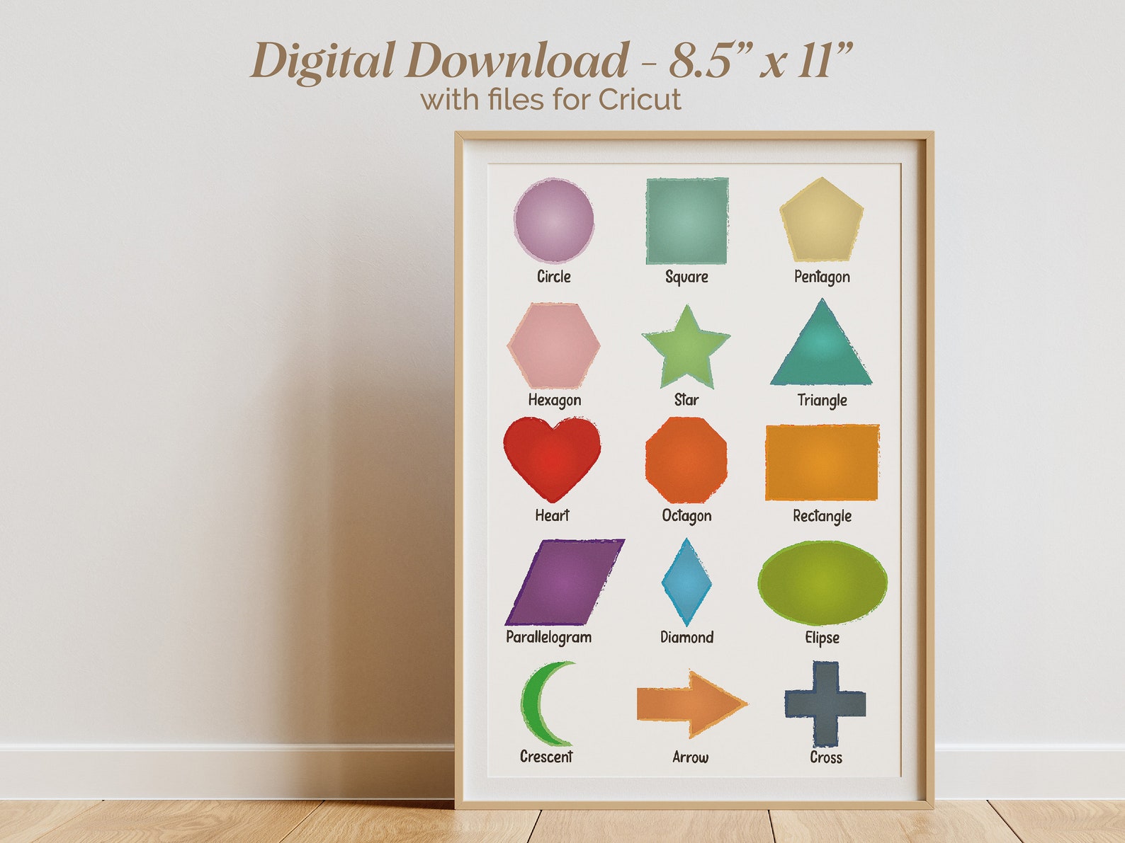 Shapes Flashcards in Different Sizes and Colors, Shapes Poster Included ...