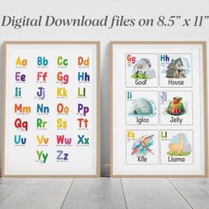Alphabet and Animal Flashcards, Alphabet Poster Chart, Montessori ...