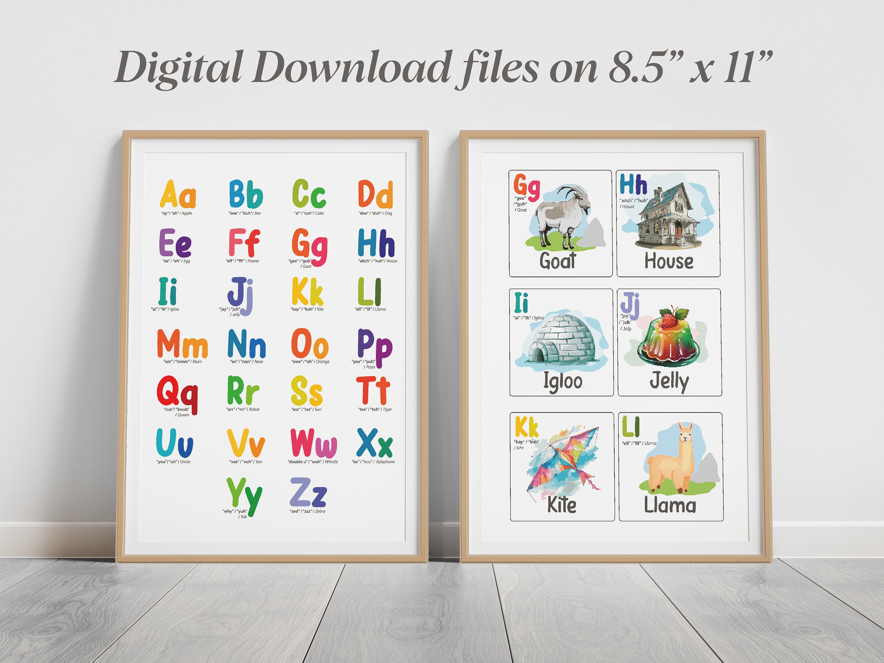 Alphabet and Animal Flashcards, Alphabet Poster Chart, Montessori ...